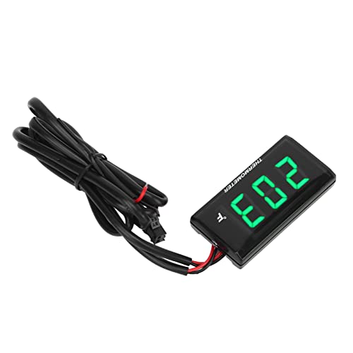 AKLOSIPY LCD Temperature Gauge Motorbike LCD Te Gauge Motorcycle Digital Motorcycle LCD Motorcycle Temperature Gauge for Motorbikes (Green)