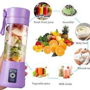 Portable Blender, Personal Mini Juice Blender, USB Rchargeable Juicer Cup with Six Blades in 3D, Smoothie Blender Home/Office/Outdoors, Dark purple (purple)