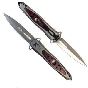 goldensun wood handle titanium coating folding knife gse907wrdz