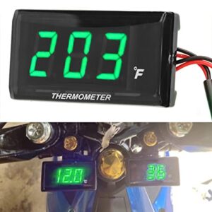 AKLOSIPY LCD Temperature Gauge Motorbike LCD Te Gauge Motorcycle Digital Motorcycle LCD Motorcycle Temperature Gauge for Motorbikes (Green)