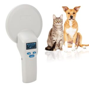 pet microchip scanner, iso11784 / 85 / fdx b/emid 20000 records data storage portable universal microchip reader, usb bluetooth connection handheld animal tag reader for cat dog