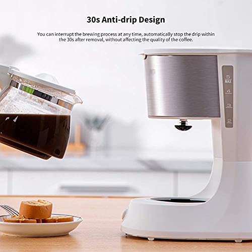 GRCQLWT Coffee Machine Espresso Maker with 652Ml Glass Kettle Coffee Powder Filter Anti-Drip Insulation Teapot