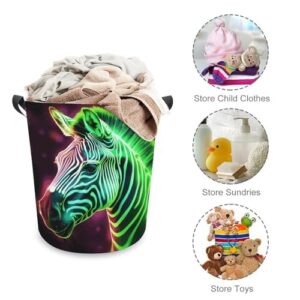 Laundry Hamper Glowing Zebra Freestanding Laundry Basket Thickened Waterproof Collapsible Clothes Hamper Storage for Clothes Toys Dorm And Family