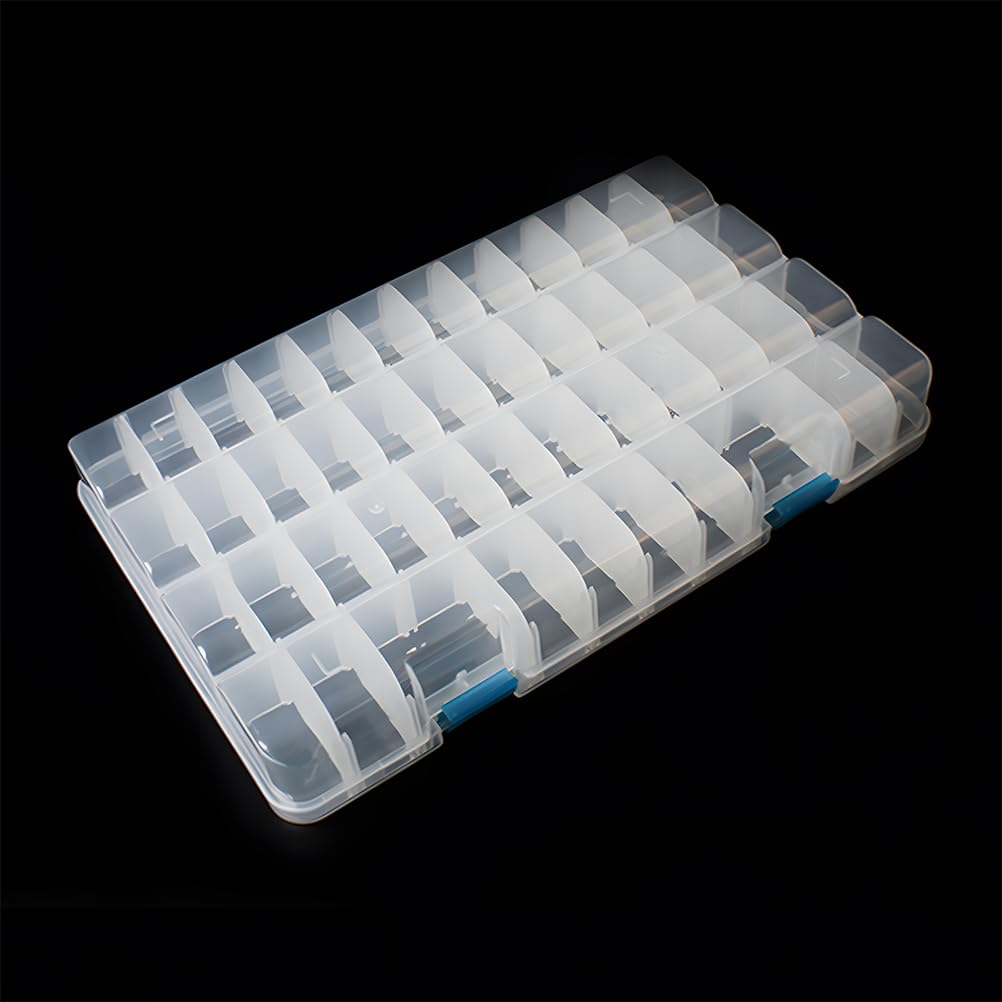 24 Grids Clear Plastic Organizer Box with Adjustable Dividers, Large Bead Storage Box, Craft Storage Container for Art DIY, Crafts Jewelry, Rock Collection, Fishing Tackles, 2 Pack