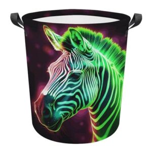 laundry hamper glowing zebra freestanding laundry basket thickened waterproof collapsible clothes hamper storage for clothes toys dorm and family