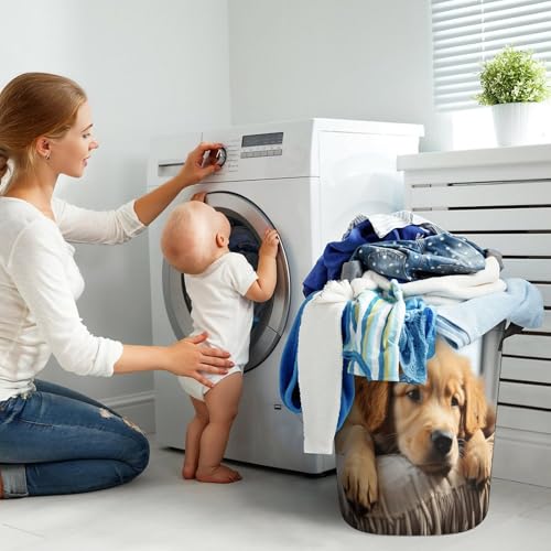 Laundry Hamper Lazy Dog Puppy Freestanding Laundry Basket Thickened Waterproof Collapsible Clothes Hamper Storage for Clothes Toys Dorm And Family