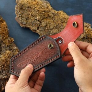 PTILSERY Leather Sheath Foldable Knife Pouches Foldable Knife Holsters Foldable Knife Sheath for Camping Outdoor Activity