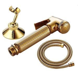 zlocyivhe bidet sprayer faucet set with cold water brass handheld toilet bidet attachment pressure sprayer wall mount single handle bidet spray set for personal hygiene,antique(gold)