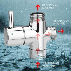 T-adapter Copper Water Separator 3-Way Valve T-Valve Adapter For Diverter Bath Toilet Bidet Sprayer Shower Head