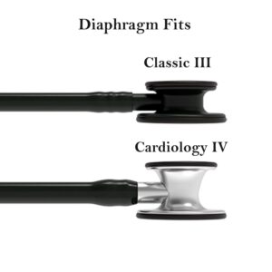 Adult Diaphragm Replacement - Fits Cardiology IV (4) Classic III (3), Classic II (2) Stethoscopes - 2 Extra Ear Pieces, Compatible with Littmann