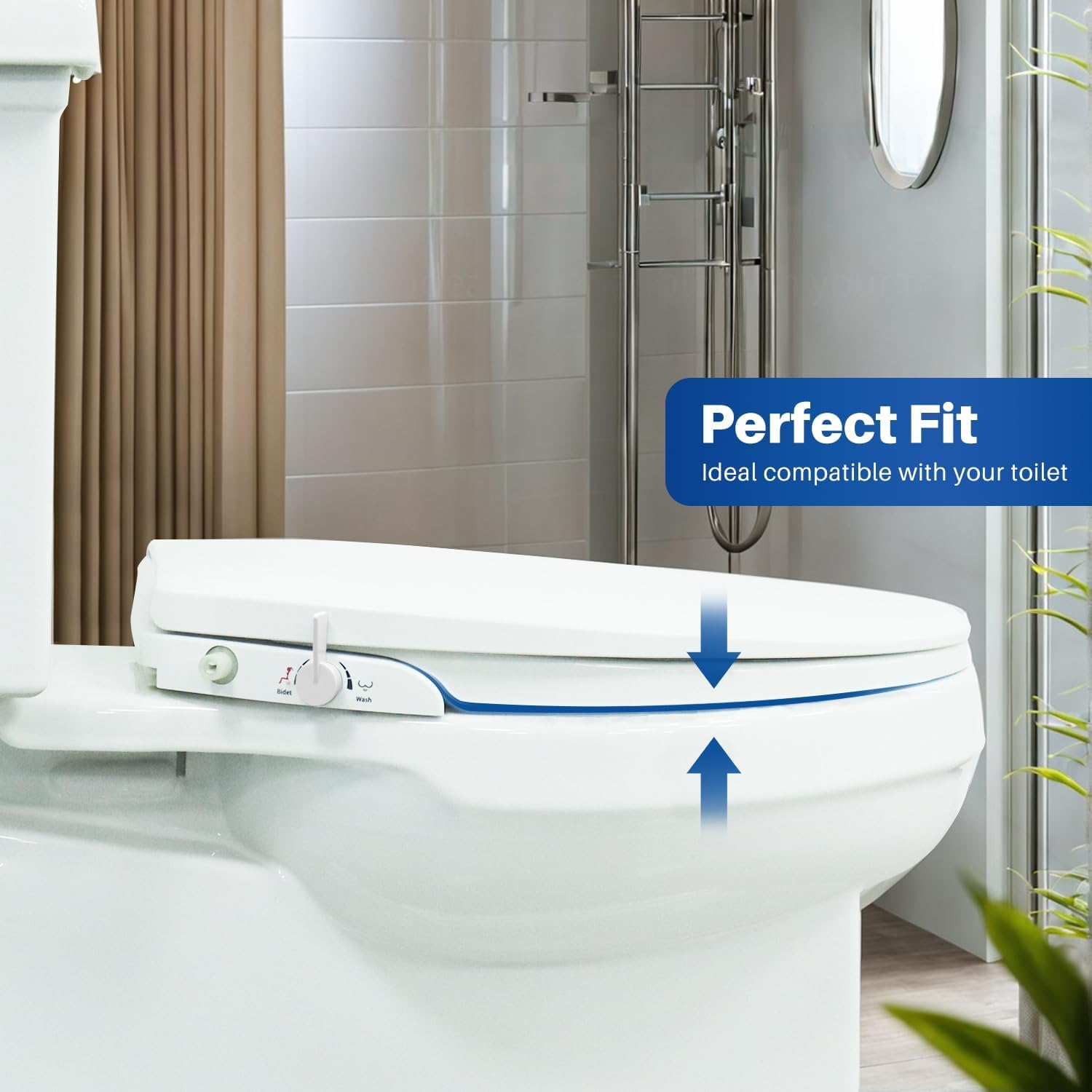 Non-Electric Bidet Toilet Seat, Elongated Swash Dual Nozzle System Seat with Adjustable Ambient Water, Easy Installation, White Bidet Attachment, Fit for Bathroom Toilet.