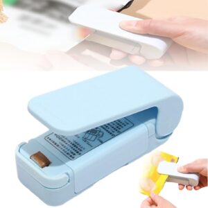 mini bag sealer, 2024 portable mini sealing machine handheld heat vacuum sealer and cutter 2 in 1 bag sealer and cutter mini sealing machine heat seal tool for plastic bags snack bags (blue, 1 pcs)