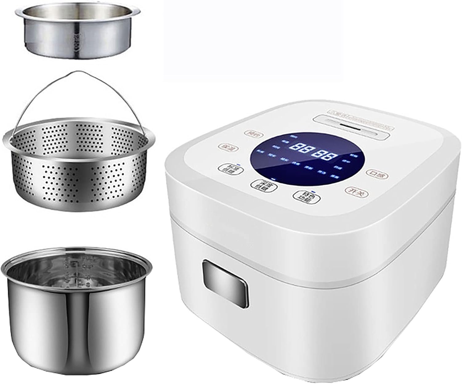 Low Carbon Rice Cooker, Multifunctional Rice Cooker, 304 Stainless Steel Non Stick Inner Pot Rice Cooker, Three iInternal Container Designs For Separating Rice Soup, 24-Hour Timer Design（220v）