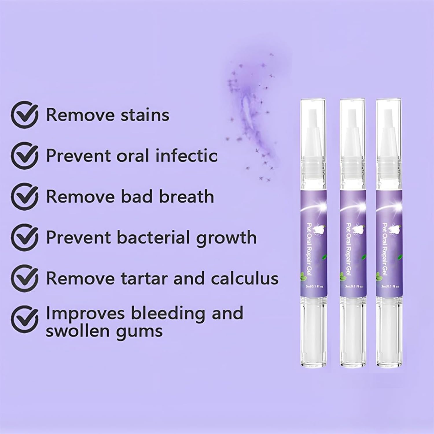 3Pcs Pet Oral Repair Gel, Pet Oral Restoration Whitening Gel, Pet Teeth Care Gel Cleaner Teeth & Fresher Breath, Without Brushing, for Dogs & Cats