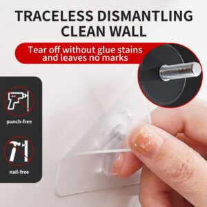 Benksaas Drill Free Adhesive Hooks, 2024 Upgraded Adhesive Wall Mount Screw Hooks, Nail Free Wall Hangers, Seamless Screws for Wall Mount, Kitchen, Bathroom, Home (12, 2.36 * 2.36 in)