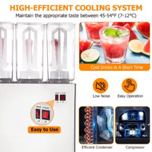 Commercial Beverage Dispenser, 3 Tanks 7.93 Gallon 30L Commercial Juice Dispenser, 10 Liter Per Tank, 320W Stainless Steel Food Grade Ice Tea Drink Dispenser with Thermostat Controller