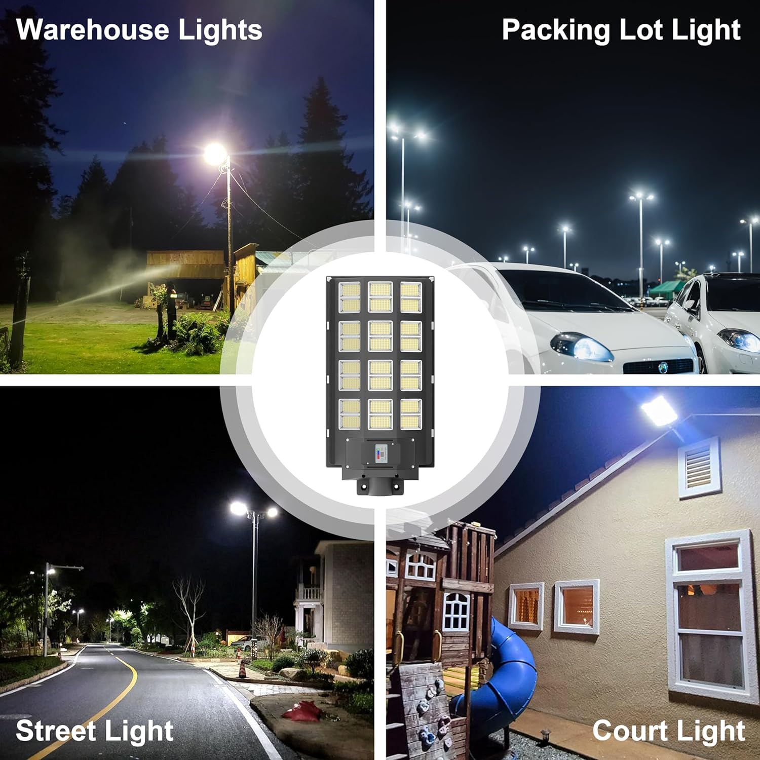 IOBZSM 3-Pack Solar Street Light - 3200W Outdoor Parking Lot Lights, 240000 Lumens, Dusk to Dawn Motion Sensor, IP67 Waterproof, Solar Street Light Outdoor,Commercial Grade