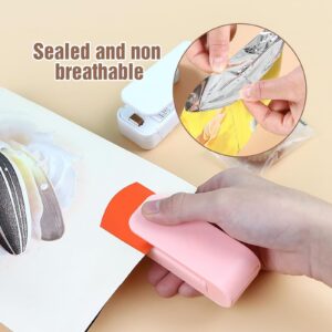 Mini Bag Sealer, 2024 Portable Mini Sealing Machine Handheld Heat Vacuum Sealer and Cutter 2 in 1 Bag Sealer and Cutter Mini Sealing Machine Heat Seal Tool for Plastic Bags Snack Bags (Blue, 1 Pcs)