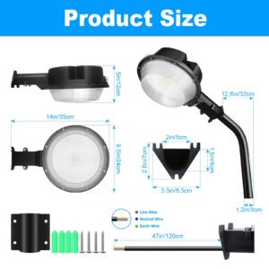 RIGIDON 100W LED Barn Light 10000LM Dusk to Dawn Outdoor Lighting with Photocell Yard Area Lights 6000K Daylight IP66 Waterproof Security Lights AC 85-265V Street Light for Garden, Garage, Yard