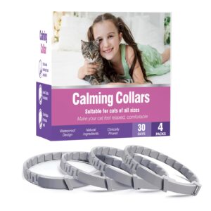 calming collar for cats 4 pack calming cat collars adjustable soother cats calming collars anxiety relief stress pheromone collar for cats comfort cat calm collars lasts 30 days cats calming collar