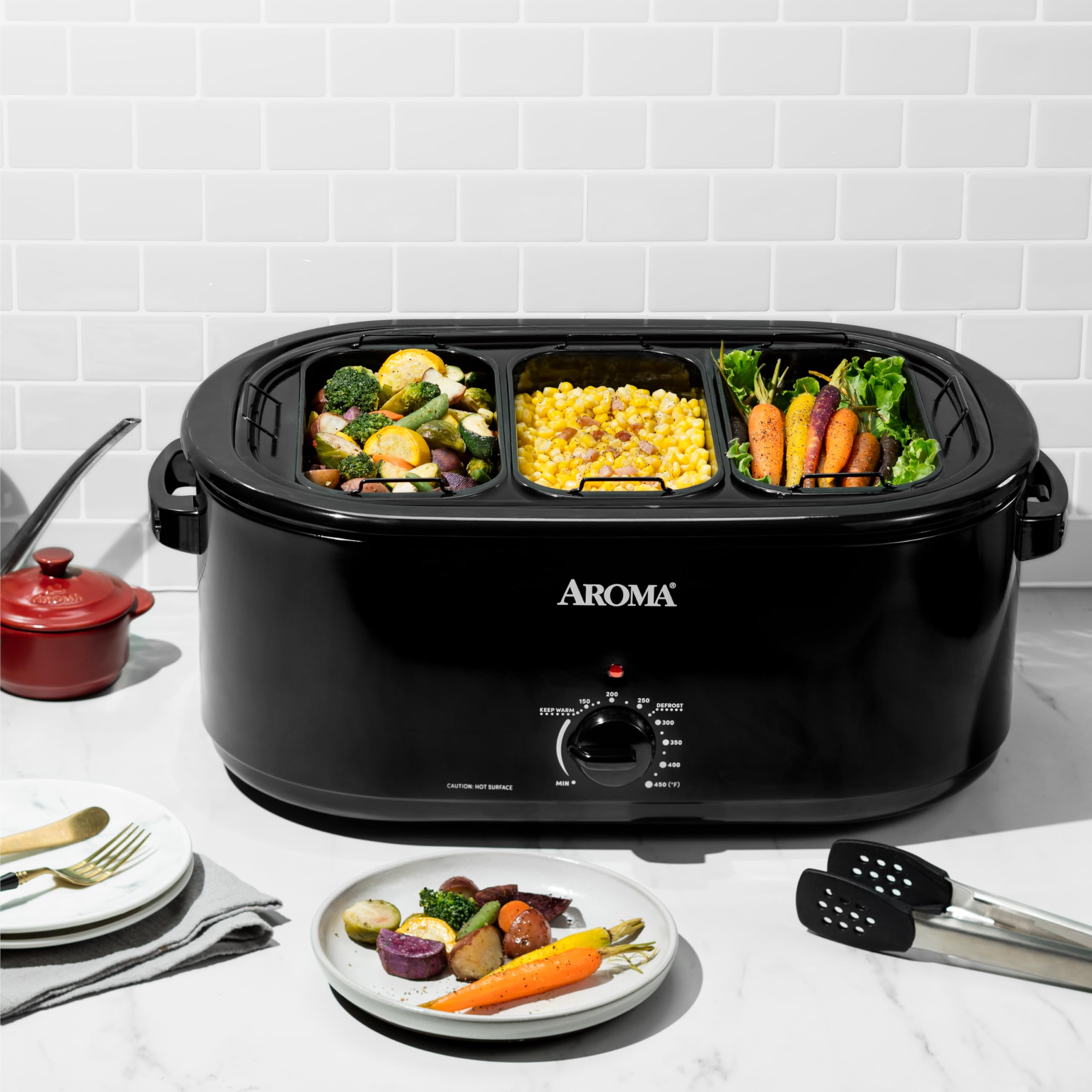 AROMA® Triple Buffet Server Accessory for Aroma 18-Qt., 20-Qt., and 22-Qt. Roaster Ovens