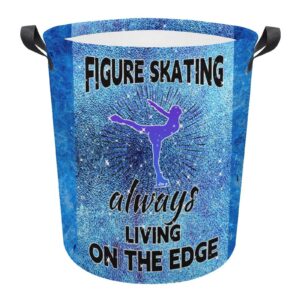 ice background figure skating large laundry basket laundry hamper bag washing bin collapsible tall with handles travel bathroom college