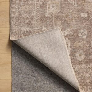 Loloi Chris Loves Julia Louisa Collection LOI-03 Taupe/Ivory 5'-3" x 5'-3", .38" Pile Height, Round Area Rug