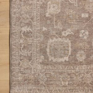 Loloi Chris Loves Julia Louisa Collection LOI-03 Taupe/Ivory 5'-3" x 5'-3", .38" Pile Height, Round Area Rug