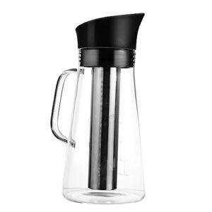 ciyodo 1pc filter jug loose tea teapot clear kettle iced tea maker coffee kettle espresso coffee maker machine coffee pot with filter large teapot beverage milk tea kettle stainless steel