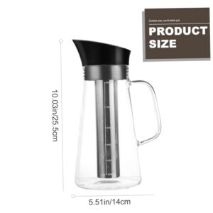 CIYODO 1pc Filter Jug Loose Tea Teapot Clear Kettle Iced Tea Maker Coffee Kettle Espresso Coffee Maker Machine Coffee Pot with Filter Large Teapot Beverage Milk Tea Kettle Stainless Steel