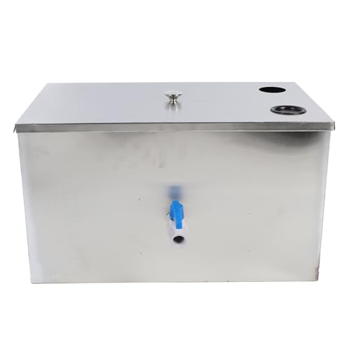 Grease Trap Top Inlet Stainless Steel Oil Water Separator with Locking Mechanisms Threaded Inlet Outlet Ports Grease Interceptor