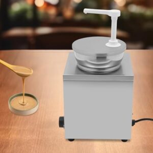 Stainless Steel Hot Fudge Warmer, 1.06Gal Electric Cheese Dispenser, Temperature Adjustment, for Hot Fudge Cheese Caramel