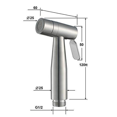 Handheld Bidet Sprayer for Toilet, 2 Mode Water Cloth Diaper Sprayer Set Stainless Steel Toilet Mount Bathroom Bidet Sprayer Kit with Holder for Feminine Hygiene,Stainless Steel Hose(Spring Hose)