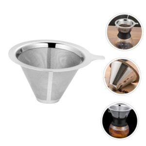 Unomor Coffee Filter Filter Espresso Filter Mesh Cone Dripper Tea Net Coffee Machine Strainer Mesh Coffee Strainer Portable Coffee Machine Parts Pot Stainless Steel Silver