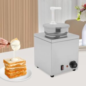 Stainless Steel Hot Fudge Warmer, 1.06Gal Electric Cheese Dispenser, Temperature Adjustment, for Hot Fudge Cheese Caramel