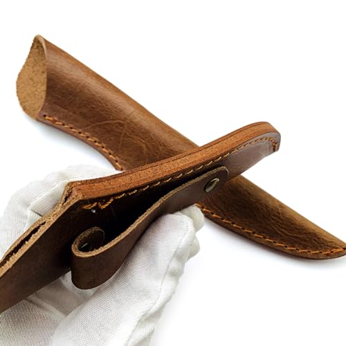 Cowhides Leather Sheath Outdoor Tool for Kitchen Fruit Straight Case Protective Holder