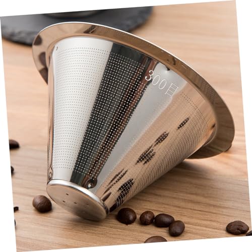 Unomor Coffee Filter Filter Espresso Filter Mesh Cone Dripper Tea Net Coffee Machine Strainer Mesh Coffee Strainer Portable Coffee Machine Parts Pot Stainless Steel Silver