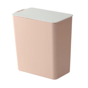 restrictedloop compact desktop plastic covered garbage bin for countertop small trash can maintenance (light pink)