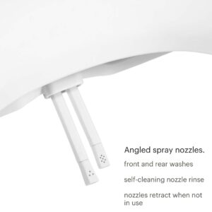 Plexon Plastic Non-Electric Bidet Toilet Seat, Elongated, White, 20. 03 in. L x 14.39 in. W x 2. 55 in. H