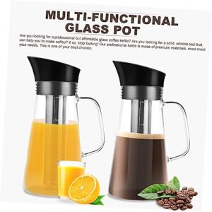 CIYODO 1pc Filter Jug Loose Tea Teapot Clear Kettle Iced Tea Maker Coffee Kettle Espresso Coffee Maker Machine Coffee Pot with Filter Large Teapot Beverage Milk Tea Kettle Stainless Steel