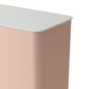 RESTRICTEDLOOP Compact Desktop Plastic Covered Garbage Bin for Countertop Small Trash Can Maintenance (Light Pink)