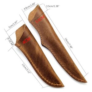 Cowhides Leather Sheath Outdoor Tool for Kitchen Fruit Straight Case Protective Holder