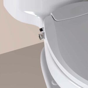 Plexon Plastic Non-Electric Bidet Toilet Seat, Elongated, White, 20. 03 in. L x 14.39 in. W x 2. 55 in. H