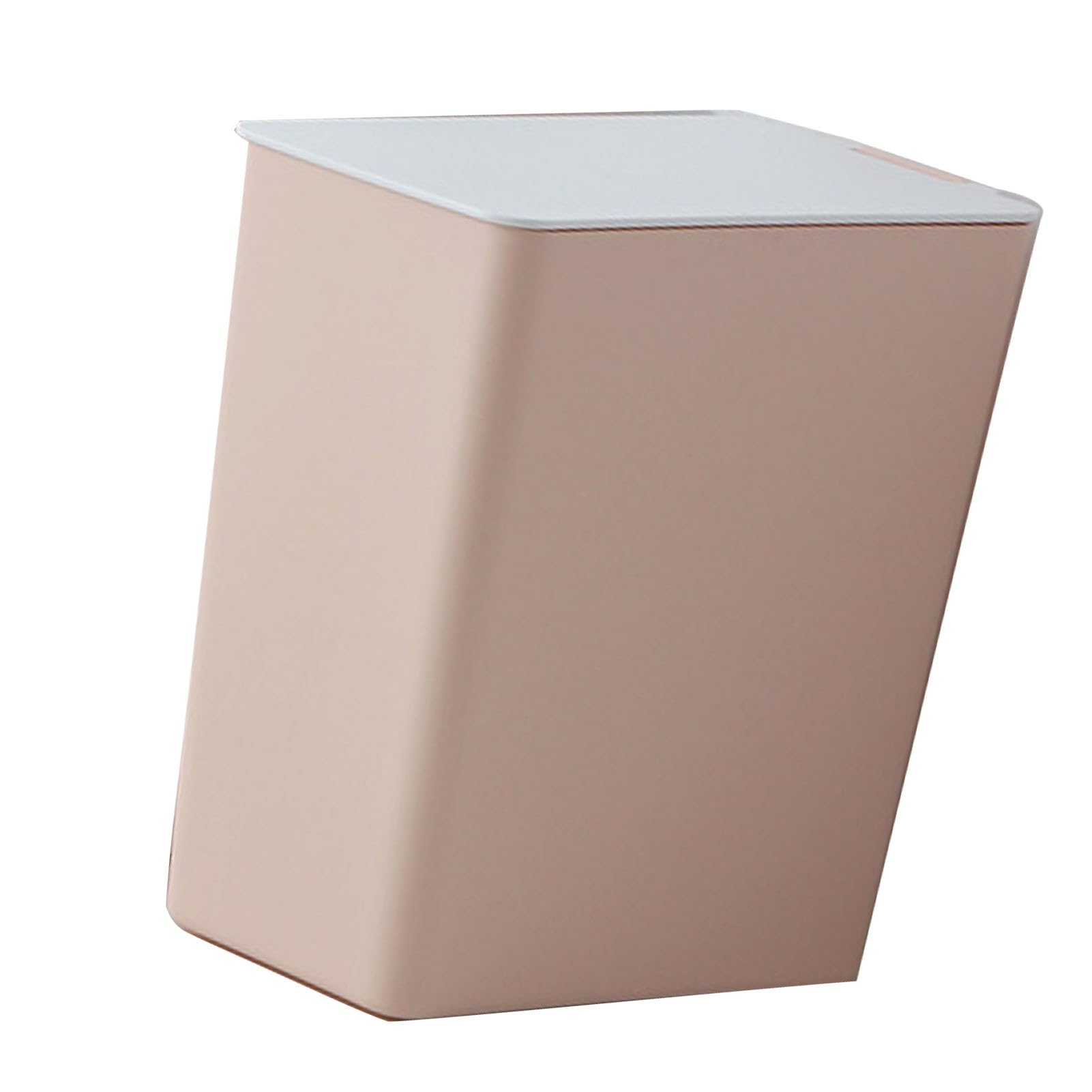 RESTRICTEDLOOP Compact Desktop Plastic Covered Garbage Bin for Countertop Small Trash Can Maintenance (Light Pink)