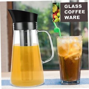 CIYODO 1pc Filter Jug Loose Tea Teapot Clear Kettle Iced Tea Maker Coffee Kettle Espresso Coffee Maker Machine Coffee Pot with Filter Large Teapot Beverage Milk Tea Kettle Stainless Steel