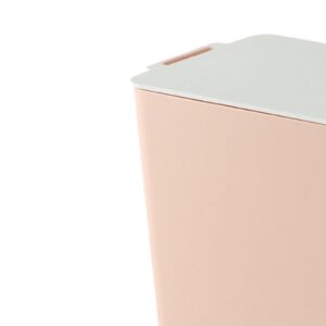 RESTRICTEDLOOP Compact Desktop Plastic Covered Garbage Bin for Countertop Small Trash Can Maintenance (Light Pink)