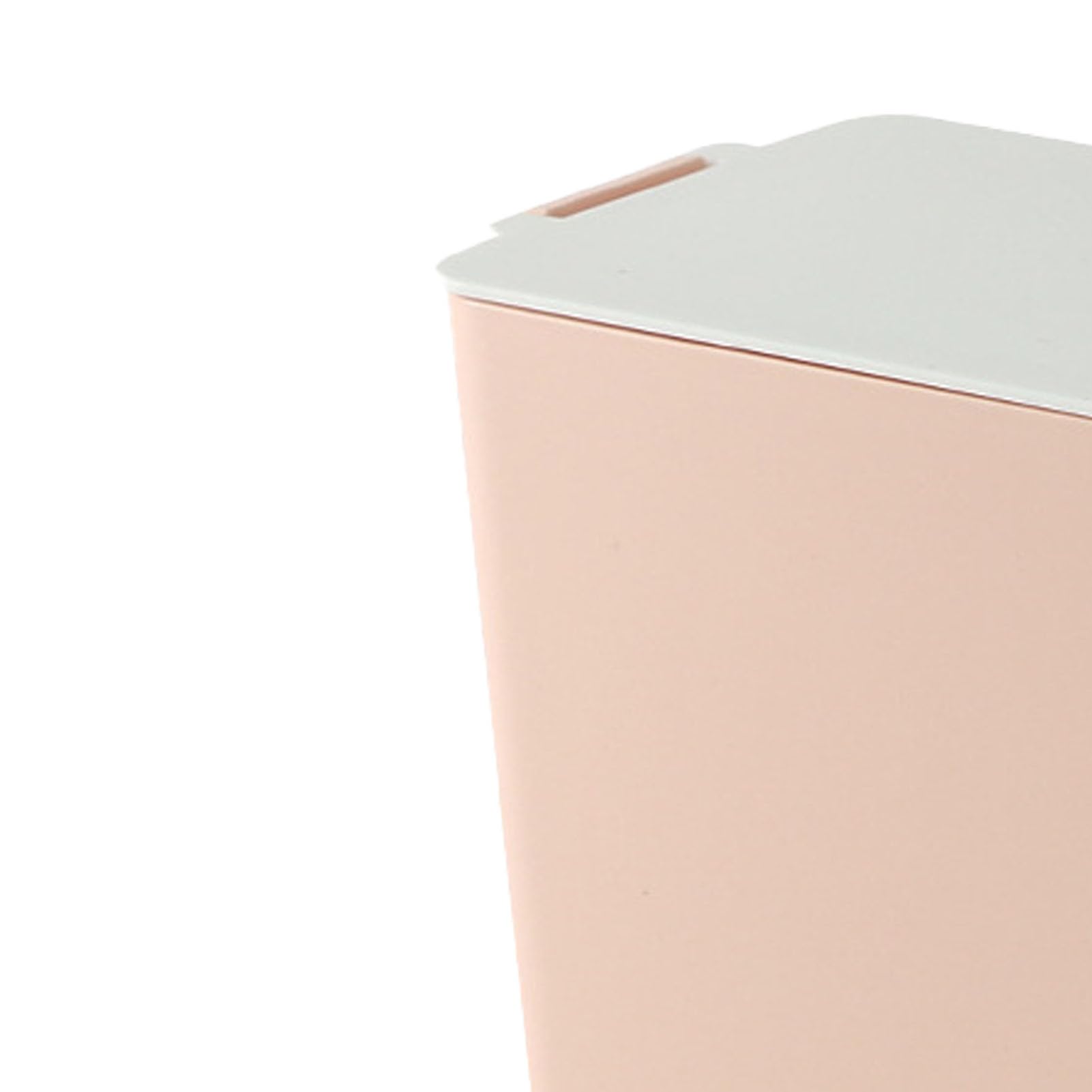 RESTRICTEDLOOP Compact Desktop Plastic Covered Garbage Bin for Countertop Small Trash Can Maintenance (Light Pink)