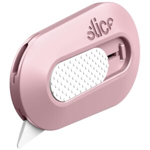 slice mini box cutter | manual retracting | safe ceramic box cutter lasting 11x longer than metal | box opener | 1 pack | dusty rose