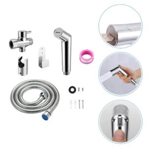 Gadpiparty 1 Set Toilet Sprayer Airbrush Hose Lip Gloss Kit Spray Pal Diaper Bidet Hand Bidet Sprayer Kit Hot and Cold Hand Held Bidet Shower Head Kit Handheld Sprayer Kit Silver Copper