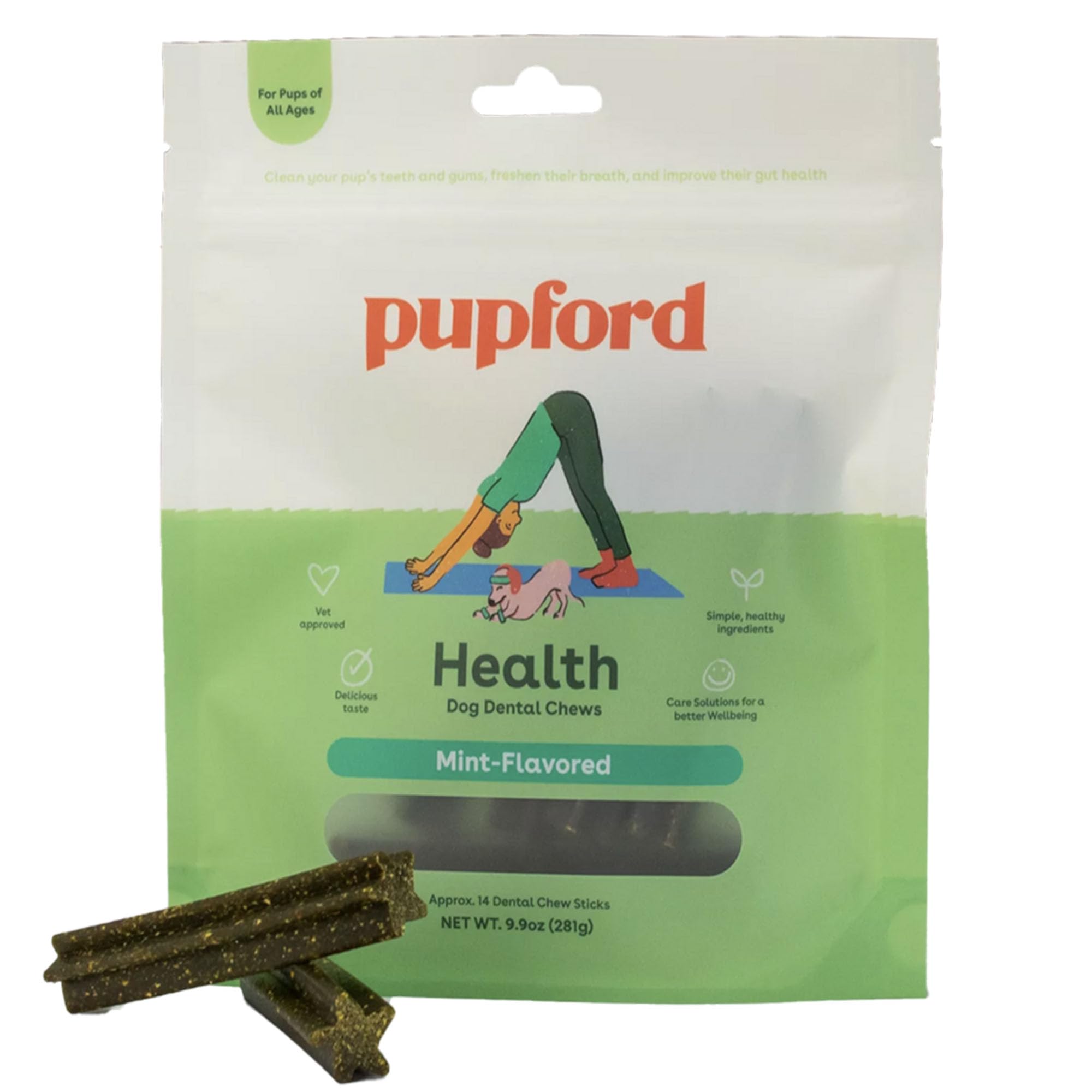 Pupford Freeze Dried Training Treats + Dental Chews Bundle for Dogs & Puppies (Chicken 4oz, Dental Chews 14 Count)